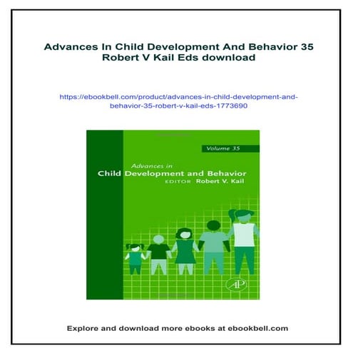 Advances In Child Development And Behavior 35 Robert V Kail Eds | PDF