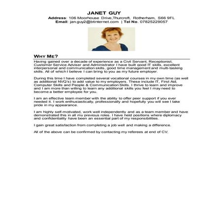 CV - JAN GUY current | DOCX | Eldercare | Family and Relationships