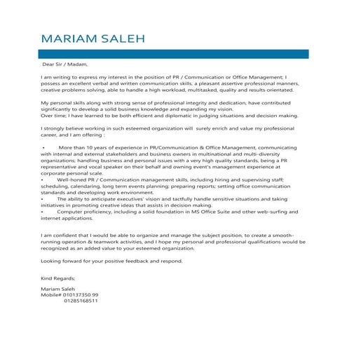 Covering Letter | PDF