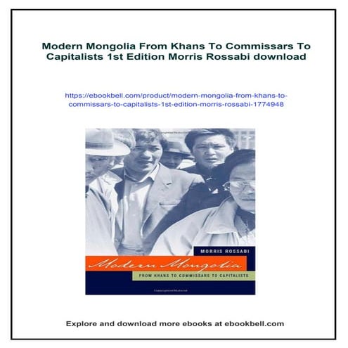 Modern Mongolia From Khans To Commissars To Capitalists 1st Edition ...