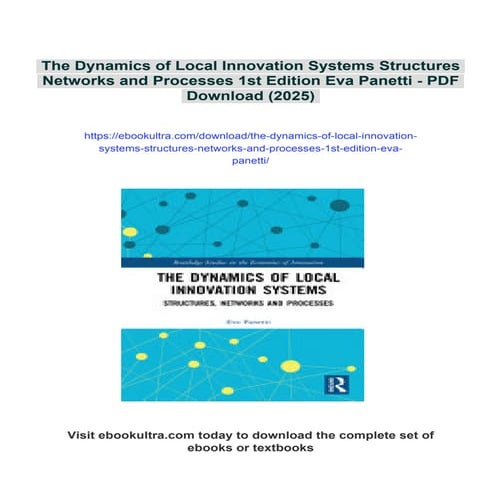 The Dynamics of Local Innovation Systems Structures Networks and ...