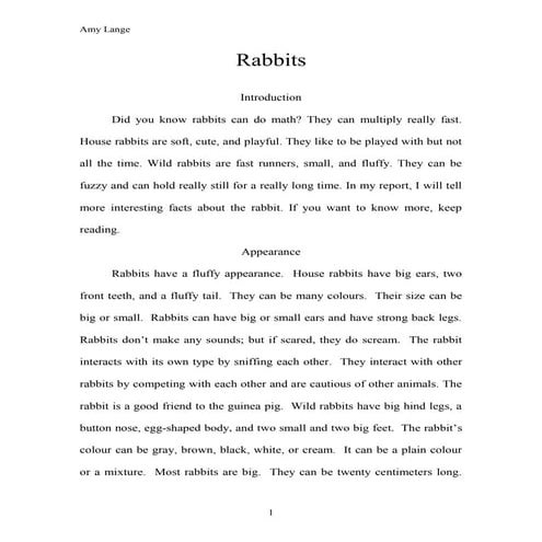 Rabbits | PDF