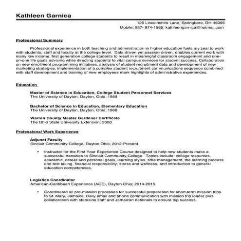 Kathleen Garnica 2015Resume | PDF