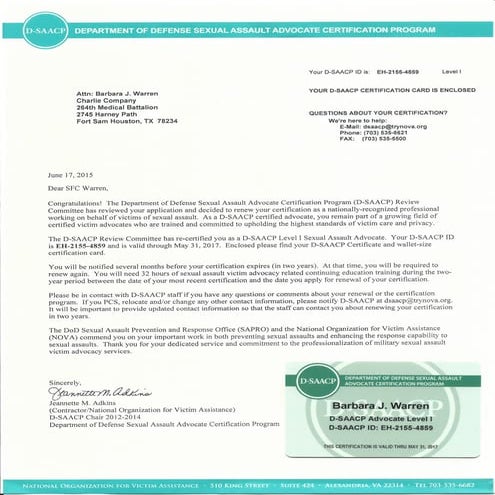 SHARP Certification Card 2015 | PDF