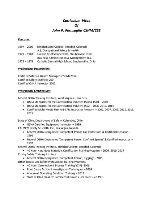 Resume 2016 | DOCX | Environmental Services Industry | Industries