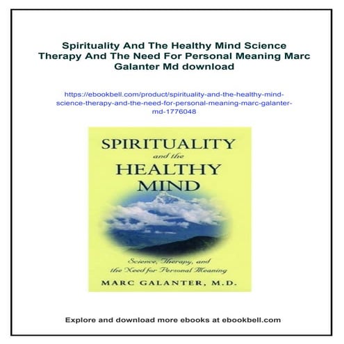 Spirituality And The Healthy Mind Science Therapy And The Need For ...