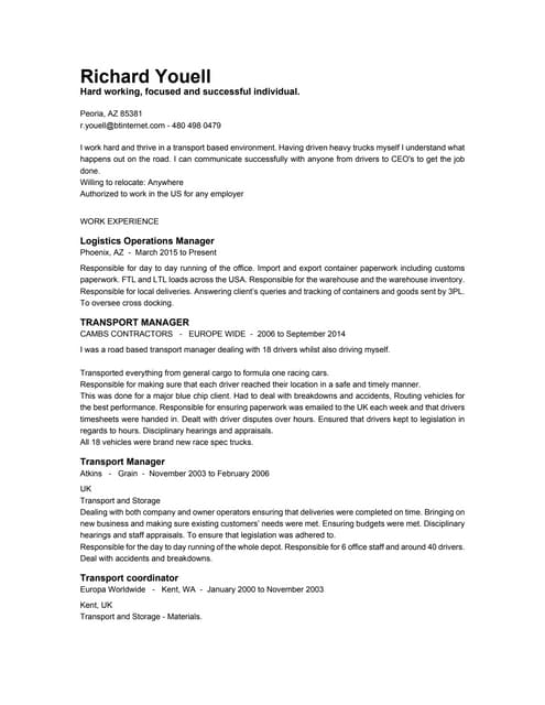 Justin Allwright CV1 | PDF