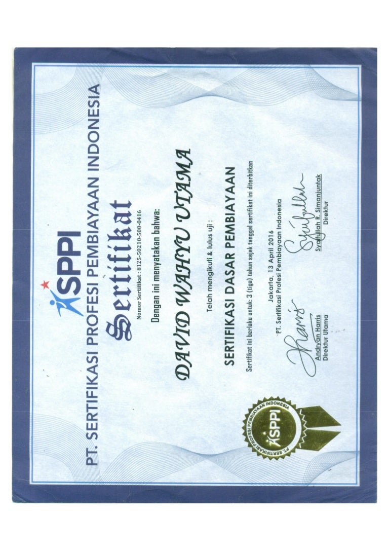 Sertifikasi Profesi Pembiayaan dan Managerial