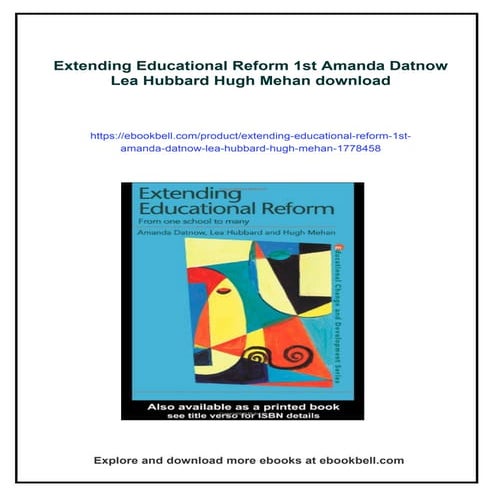 Extending Educational Reform 1st Amanda Datnow Lea Hubbard Hugh Mehan | PDF