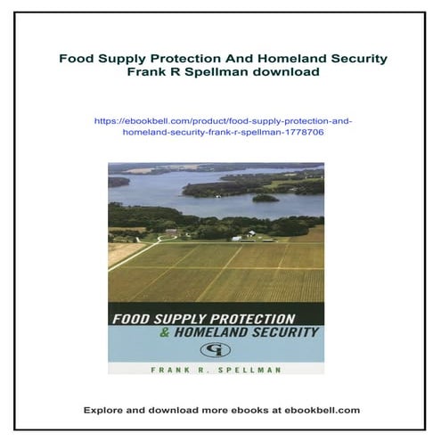 Food Supply Protection And Homeland Security Frank R Spellman | PDF