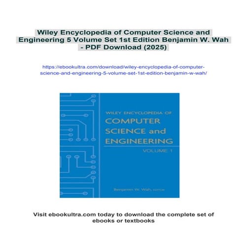 Wiley Encyclopedia of Computer Science and Engineering 5 Volume Set 1st ...