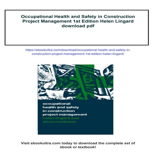 Occupational Health and Safety in Construction Project Management 1st ...