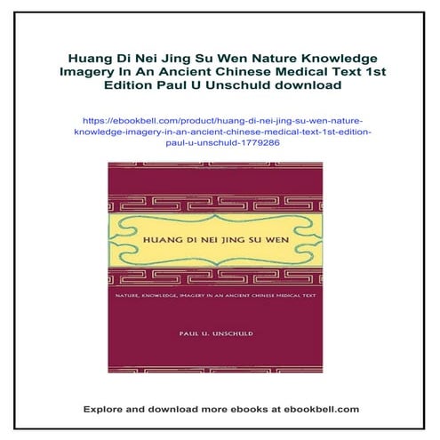 Huang Di Nei Jing Su Wen Nature Knowledge Imagery In An Ancient Chinese ...