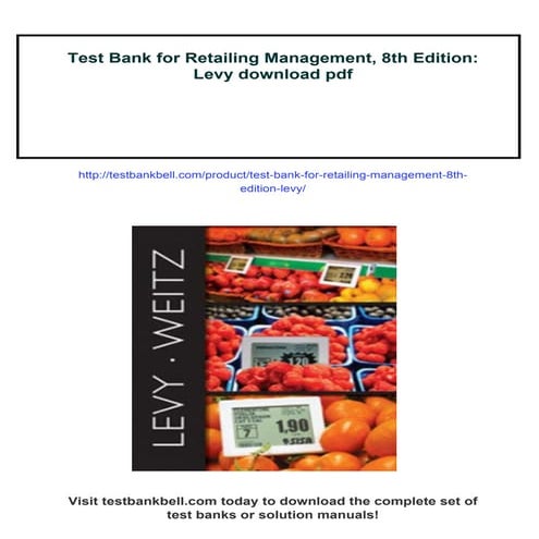 Test Bank for Retailing Management, 8th Edition: Levy | PDF