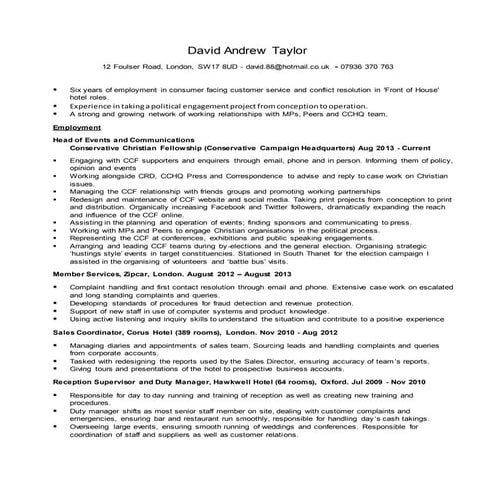 David Taylor CV | DOCX