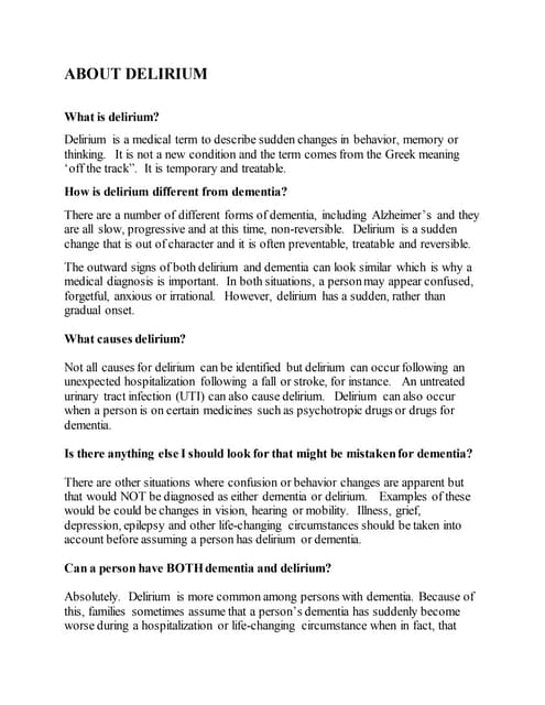 Delirium - Causes, Symptoms and Treatment.pptx