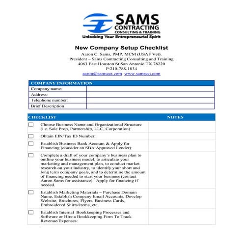 New company setup checklist | PDF