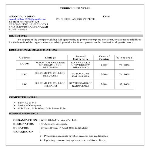 ANAND NEW RESUME PUNE latest 1 | PDF
