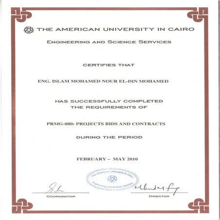 PRMG-080 Projects Bids and Contracts Certificate | PDF
