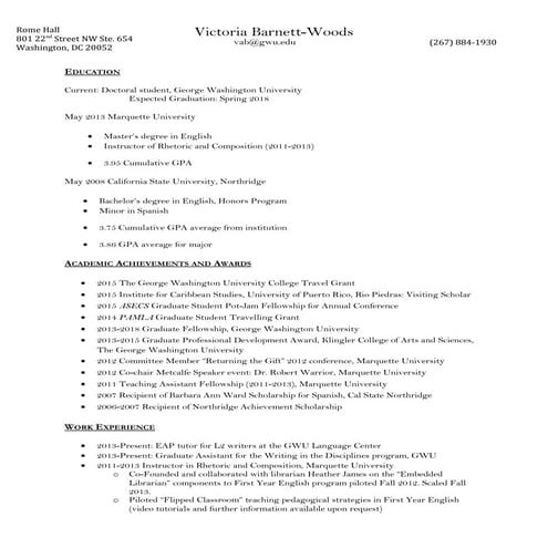 CV Victoria Barnett | DOC