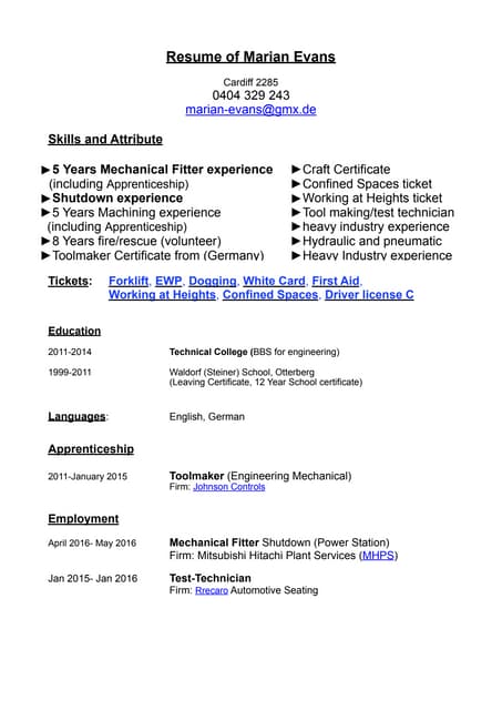 Marian Evans presentations