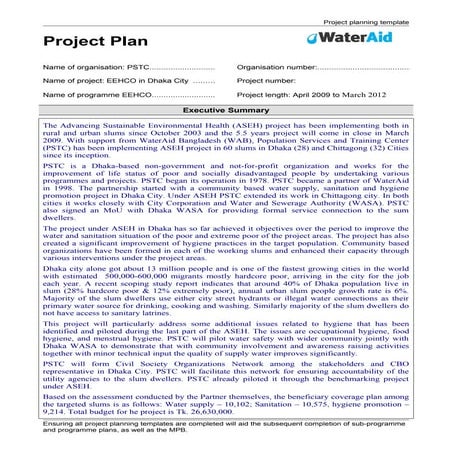 090321 - EEHCO Project Plan PSTC- Dhaka | DOC