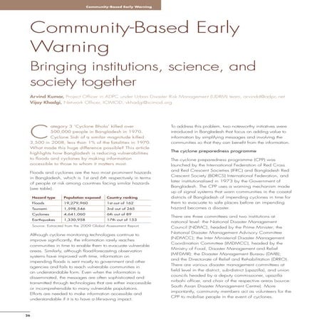 Community based Early Warning System | PDF