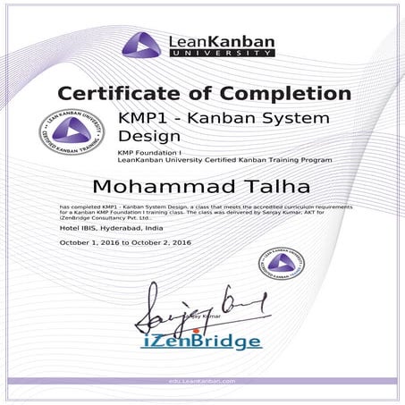 KMP-1-Certificate -Oct2016 | PDF