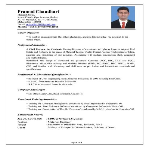Resume_Pramod Chaudhari | PDF