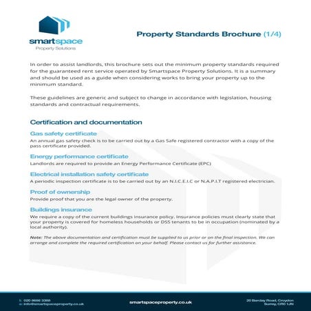 Smartspace Property Standards Brochure | PDF
