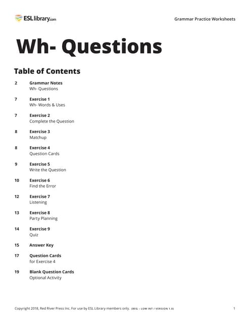 Wh Questions Pdf Wh Questions Anchor Chart (Visual Aid) | Teaching