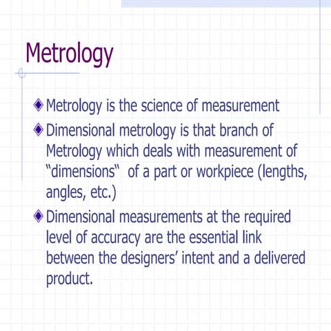 metrology and measurements power point presentation | PPT