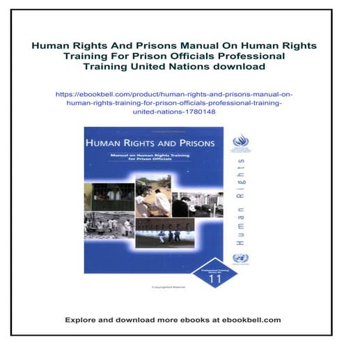 Human Rights And Prisons Manual On Human Rights Training For Prison ...