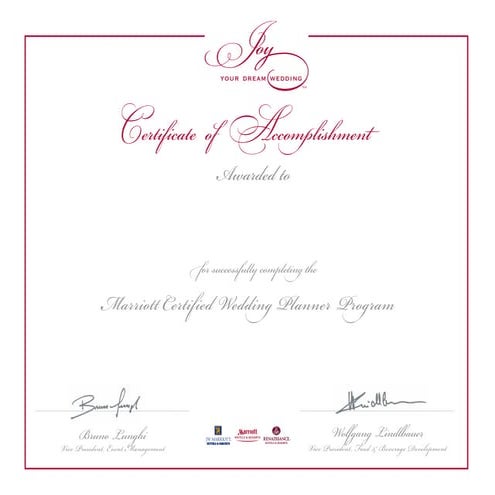 Wedding Planner Certificate | PDF