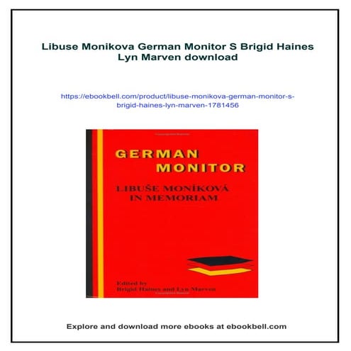 Libuse Monikova German Monitor S Brigid Haines Lyn Marven | PDF