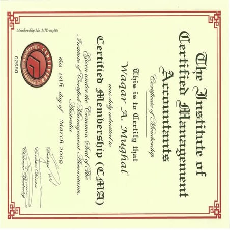 CMA certificate | PPT