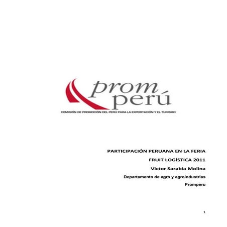 Informe feria Fruit logística 2011 | PDF