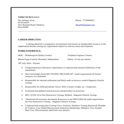 THIRU resume | DOC