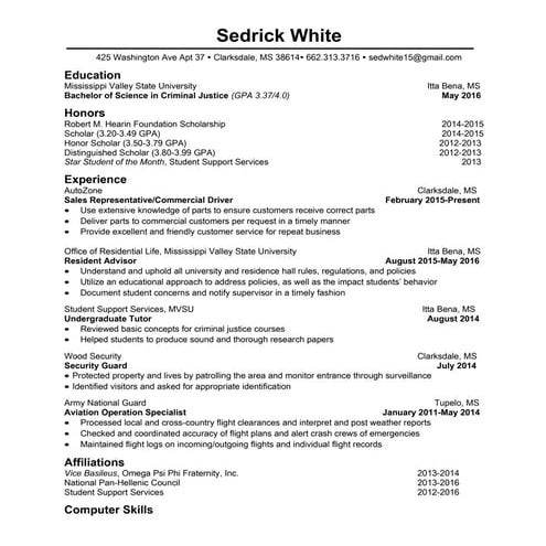 Sedrick White_Resume 2016 | PDF