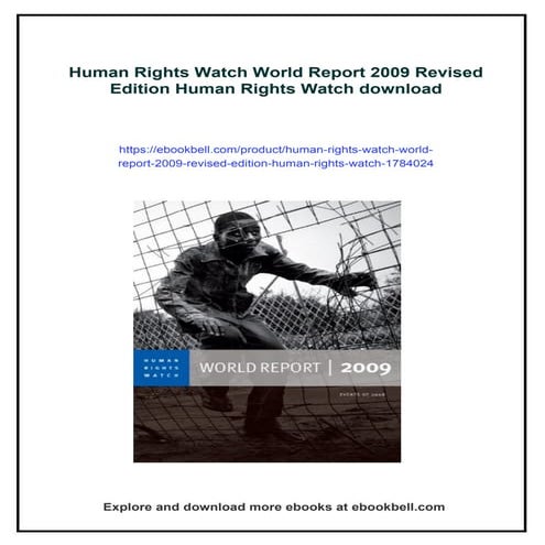 Human Rights Watch World Report 2009 Revised Edition Human Rights Watch ...