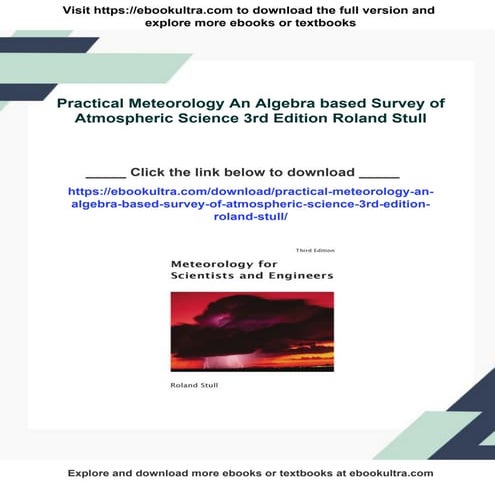 Practical Meteorology An Algebra based Survey of Atmospheric Science ...