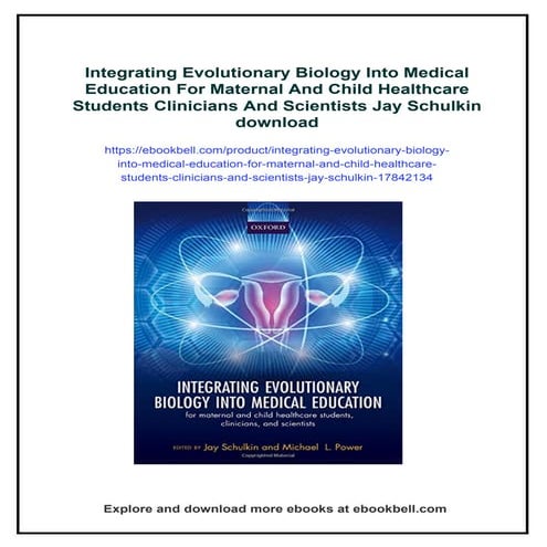 Integrating Evolutionary Biology Into Medical Education For Maternal ...