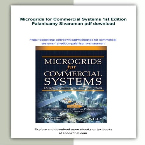 Microgrids for Commercial Systems 1st Edition Palanisamy Sivaraman | PDF