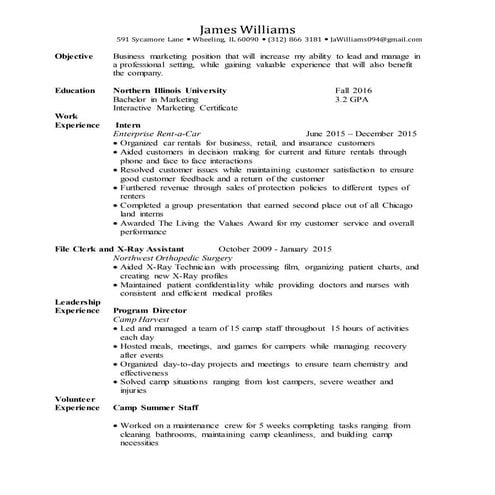 James Williams Resume | DOCX