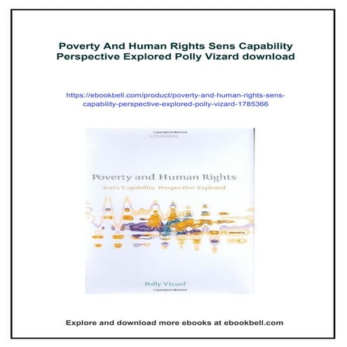 Poverty And Human Rights Sens Capability Perspective Explored Polly ...