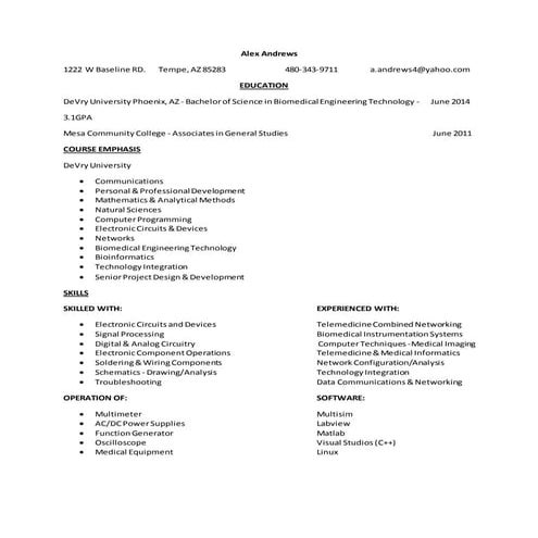 DeVry Official Resume Final | DOCX