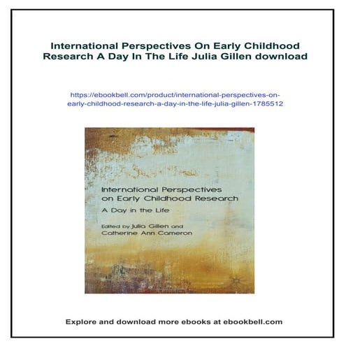 International Perspectives On Early Childhood Research A Day In The ...