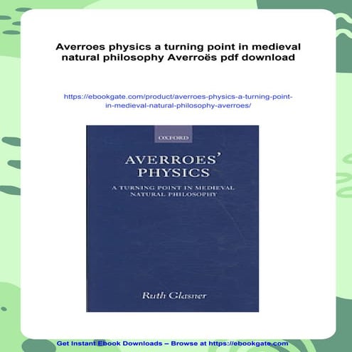 Averroes physics a turning point in medieval natural philosophy Averroës | PDF