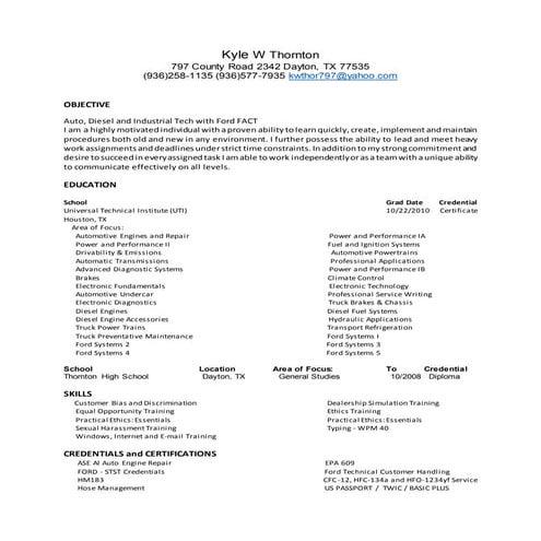 Kyle W Thornton Resume | DOCX