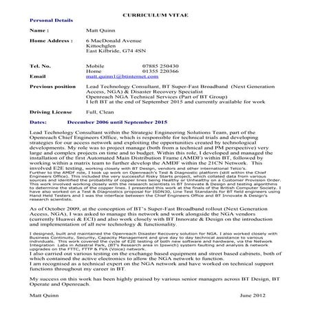 Matt Quinn CV Feb 2016 | DOC